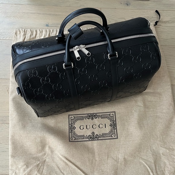 Gucci | Bags | New Authentic Gucci Gg Leather Travel Tote Black | Poshmark